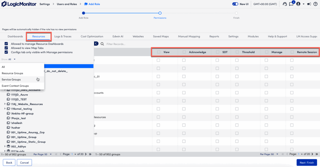 Resources Role Permissions | LogicMonitor