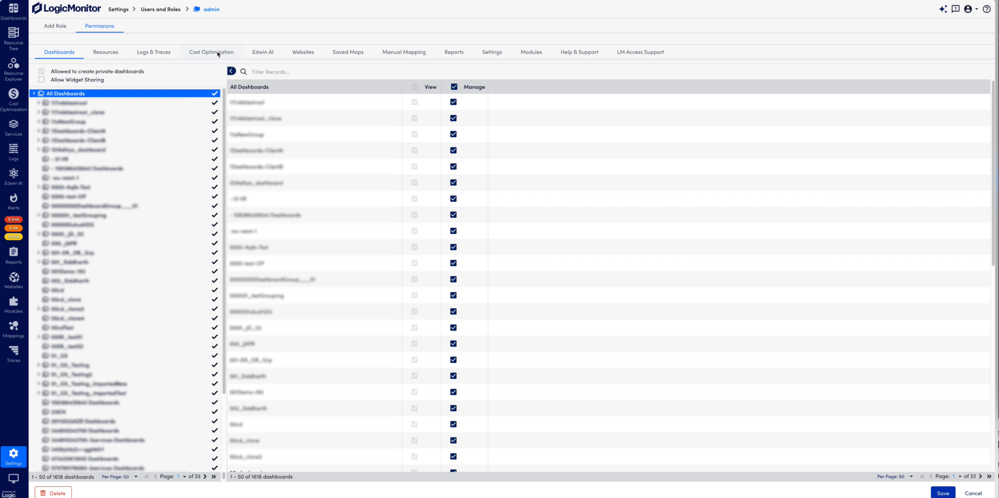 Role-based access controls for granular data access in Cost ...