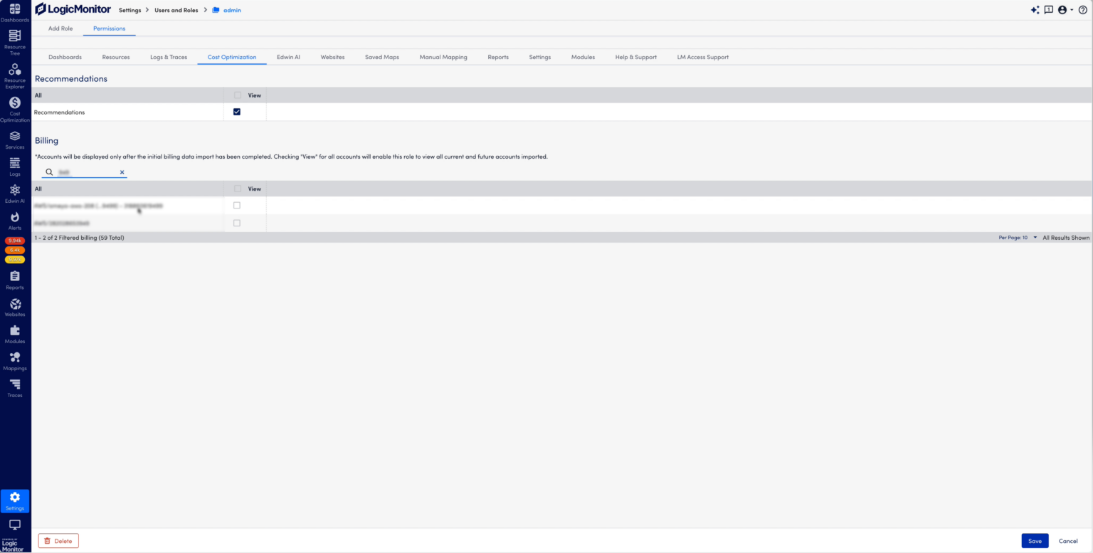 Role-based access controls for granular data access in Cost Optimization Cloud Billing ...