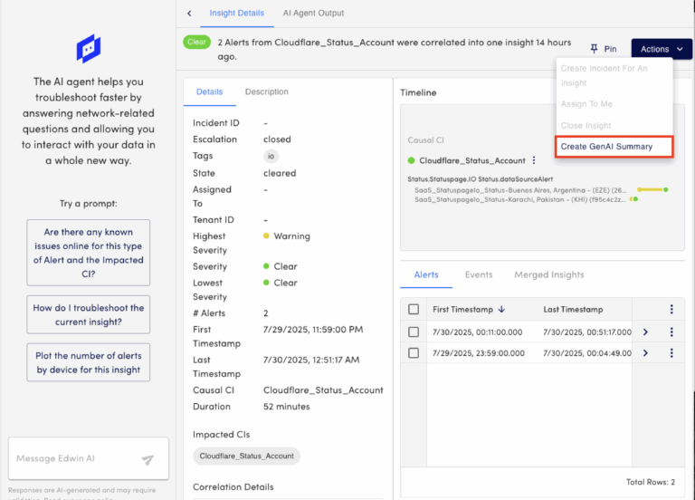 Edwin AI Investigation | LogicMonitor