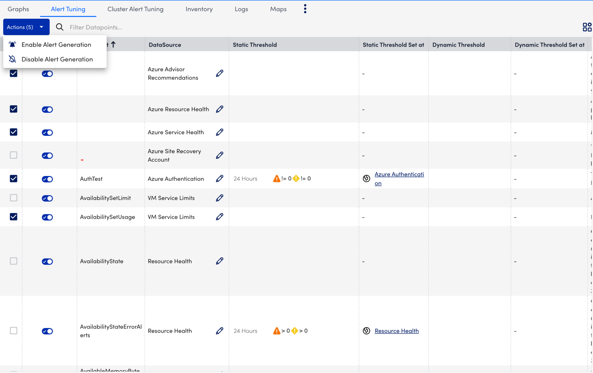 Threshold Management | LogicMonitor