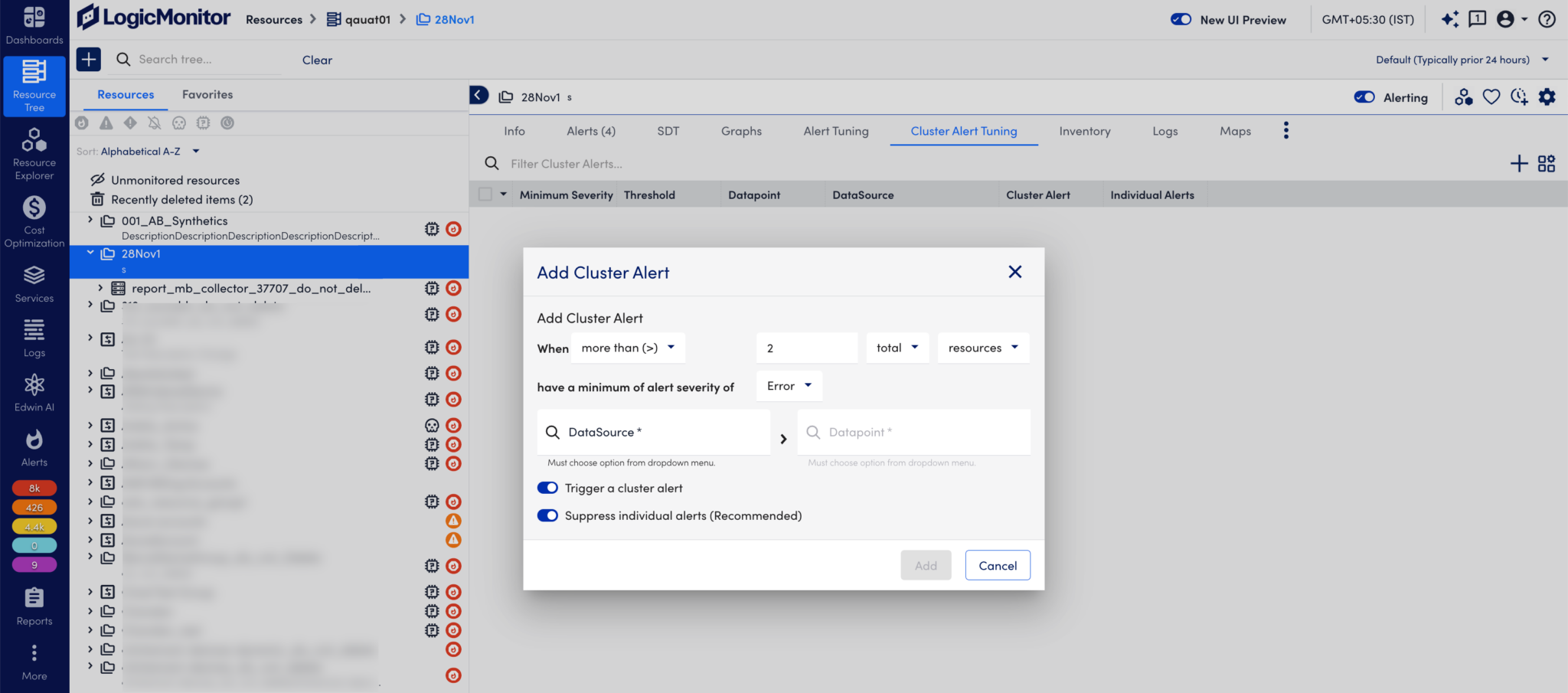 Cluster Alerts | LogicMonitor