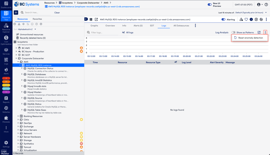 Log Anomaly Detection Reset Logicmonitor 8129