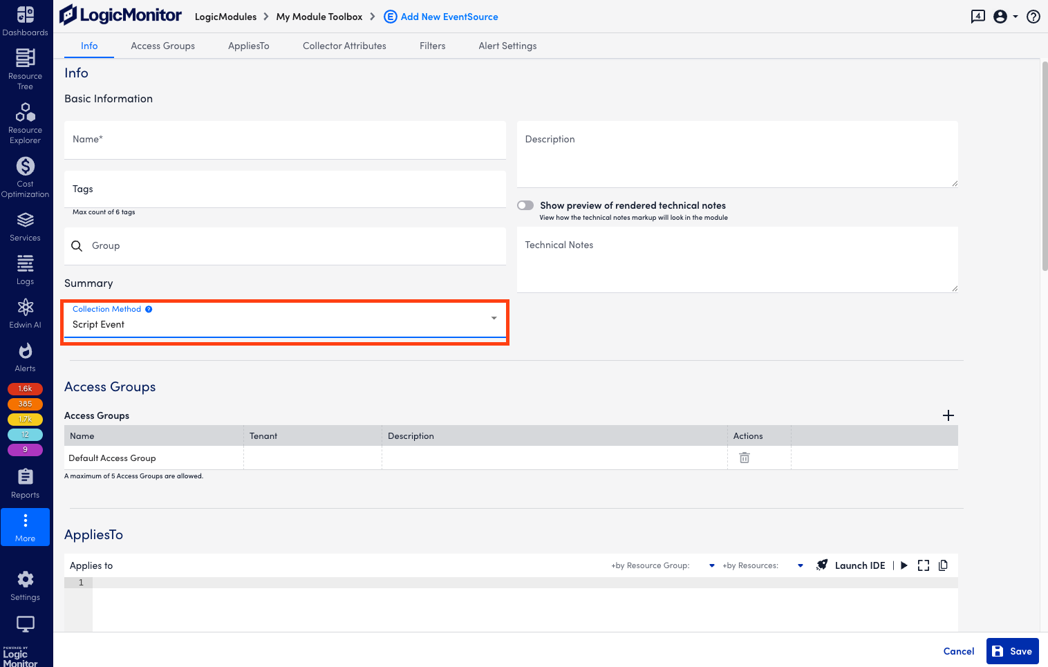 Script EventSource | LogicMonitor