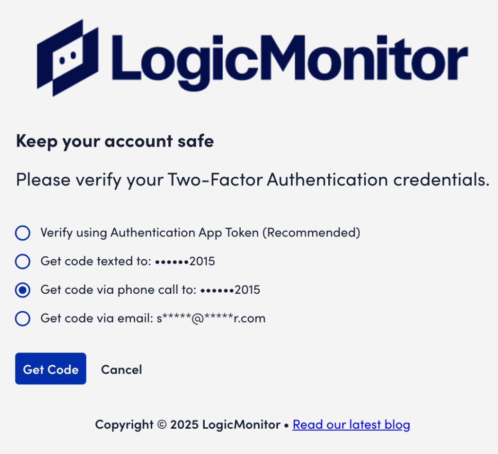 Phone Call Verification Code | LogicMonitor